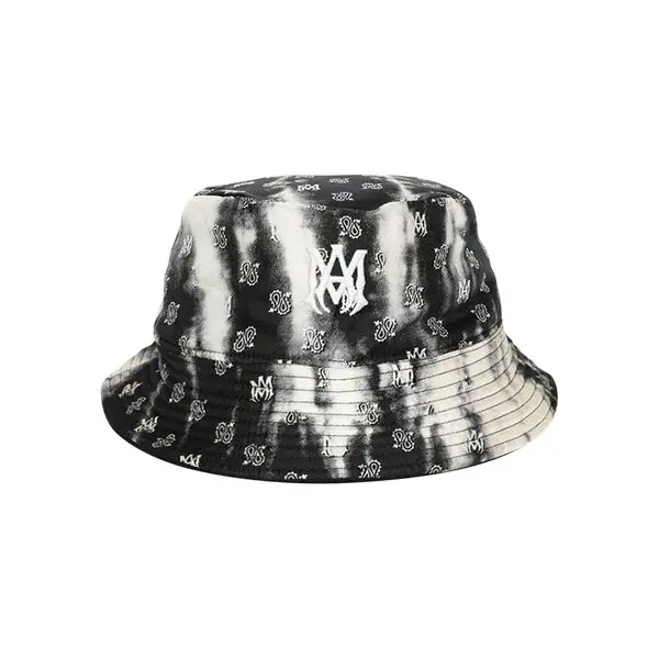 Amiri Micro Paisley Tie Dye Silk Bucket Hat - Black