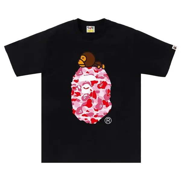 A BATHING APE Abc Camo Milo Big Ape T-shirt - Black