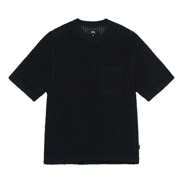 StÜssy O'dyed Mesh Crew - Black