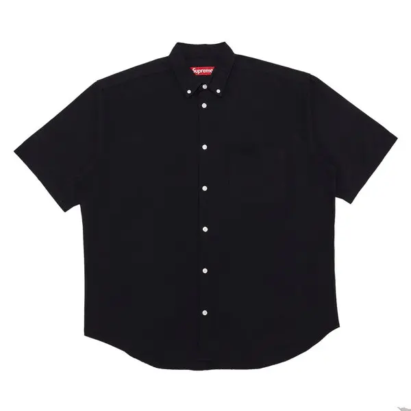 Supreme Loose Fit Short-sleeve Oxford Shirt - Black