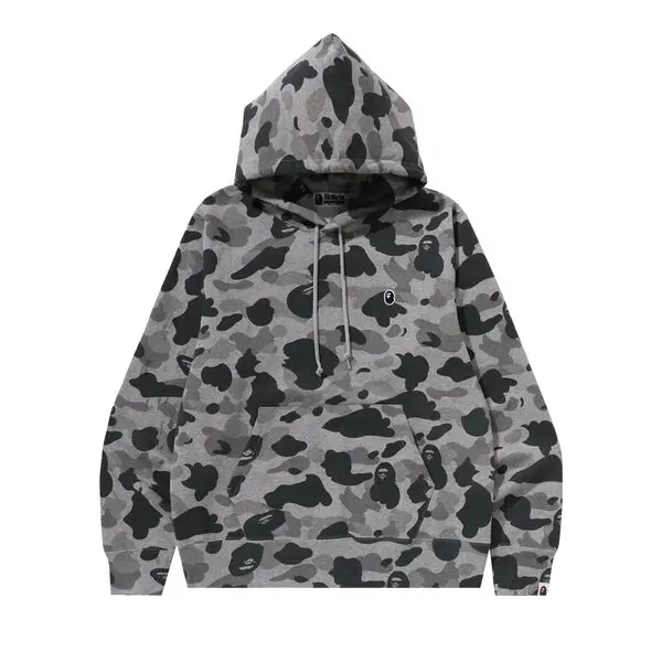 A BATHING APE Heather Camo Pullover Hoodie - Grey