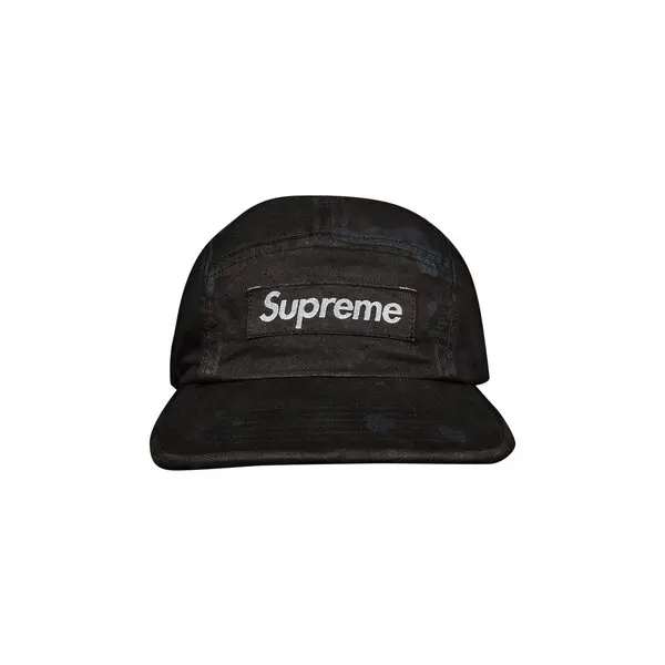 Supreme Overdyed Camo Camp Cap - Black