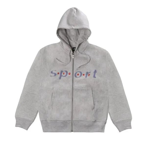 StÜssy Dot Sport Zip Hoodie - Grey