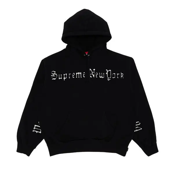 Supreme Contrast Cutout Hooded Sweatshirt - Black | Editorialist