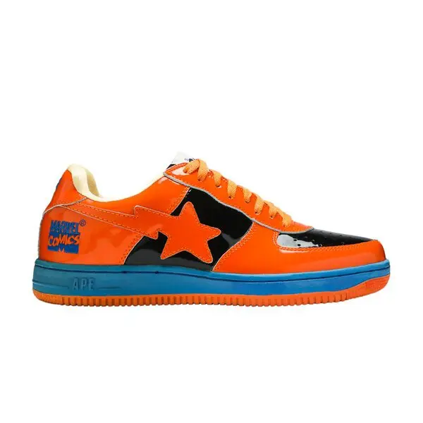 A BATHING APE Marvel Comics X Sta Fs-001 Low 'human Torch' Sneakers - Orange