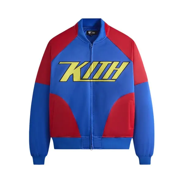Kith X Superman Satin Bomber Jacket - Blue