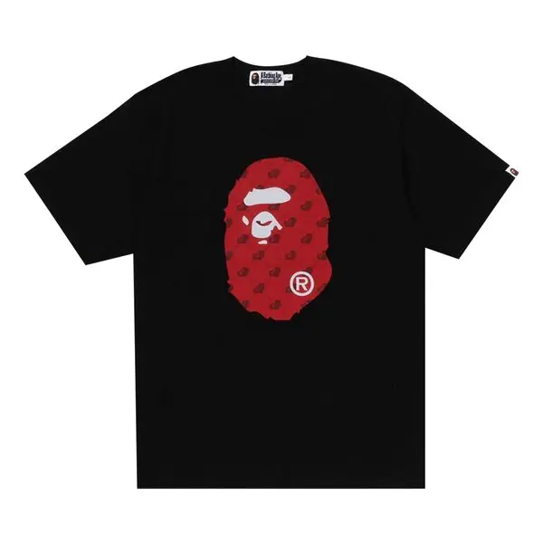 A BATHING APE Cloud Head Monogram Big Ape Head Tee - Black