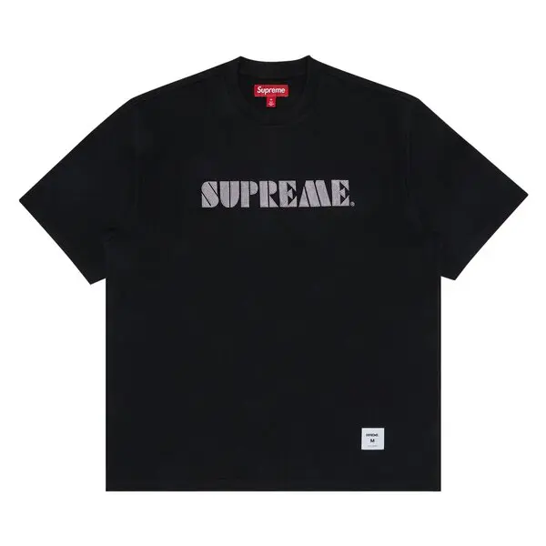 Supreme Stencil Embroidered Short-sleeve Top - Black