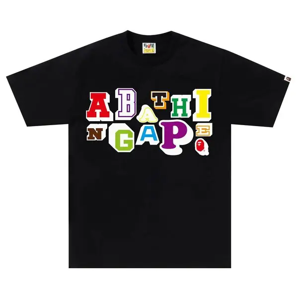 A BATHING APE Varsity Font Tee - Black
