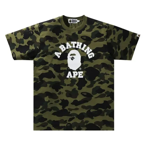 A BATHING APE 1st Camo College Tee - Green