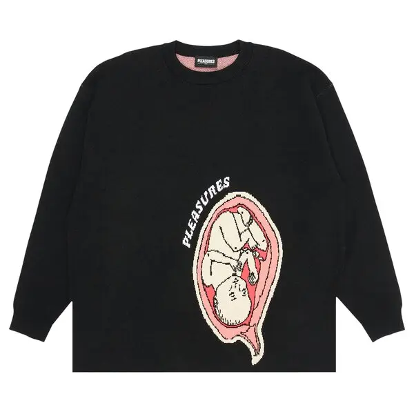 PLEASURES Utero Jacquard Sweater - Black