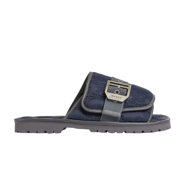 Gucci Gg Slide Sandal - Blue