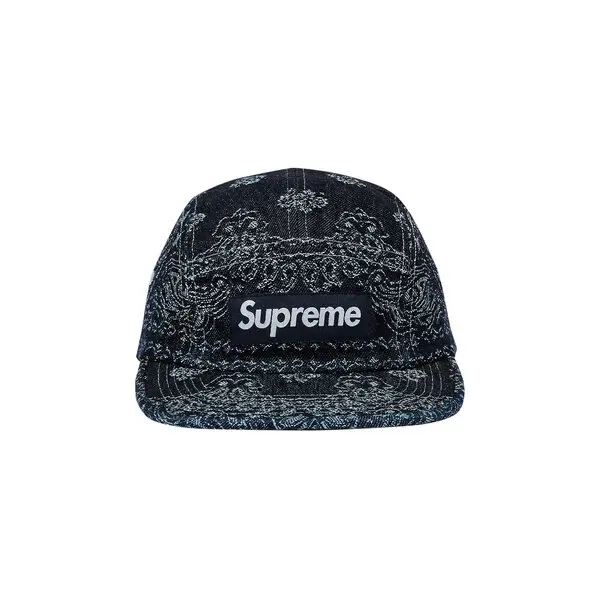 Supreme Bandana Jacquard Denim Camp Cap - Blue