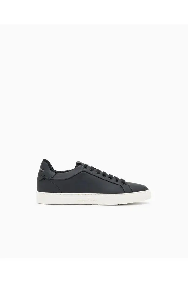 Emporio Armani Leather Sneakers - Black