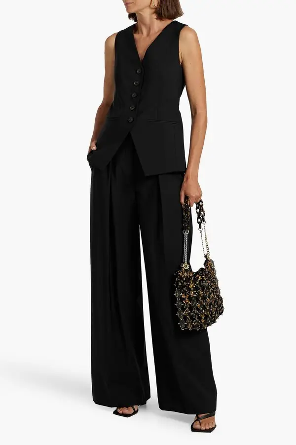 Veronica Beard Sonia Wool-blend Wide-leg Pants - Black