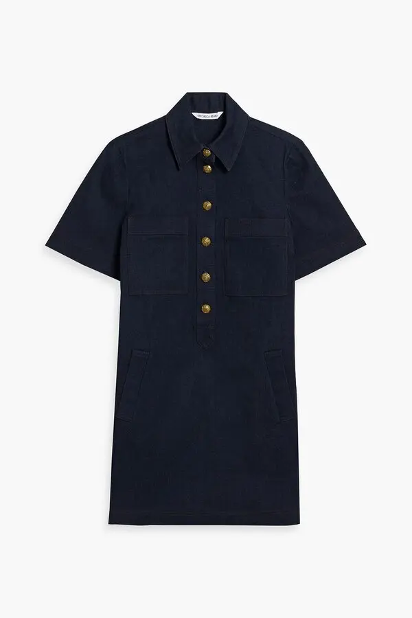 Veronica Beard Koulis Denim Mini Shirt Dress - Dark Denim