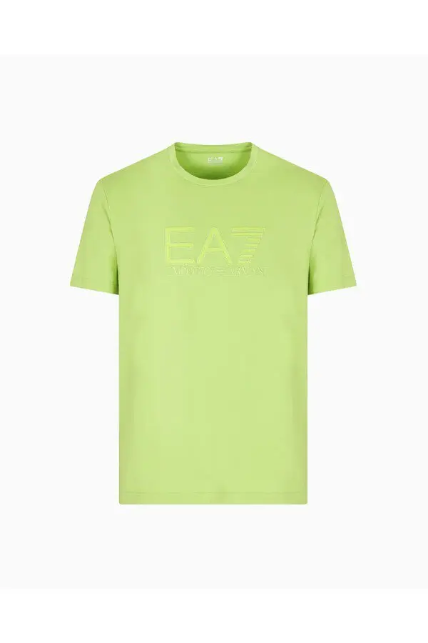 Emporio Armani Visibility Short-sleeved T-shirt In Cotton Stretch Jersey - Green