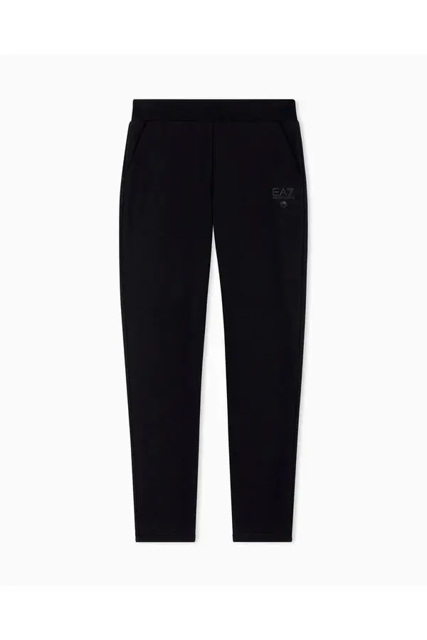 Emporio Armani Logo Series Cotton-blend Trousers - Black