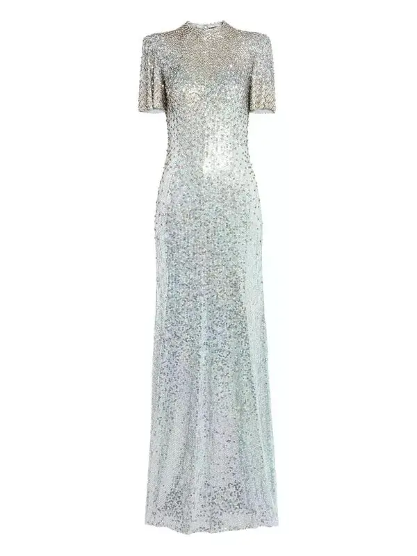 Jenny Packham Jourdain Maxi Dress - Silver