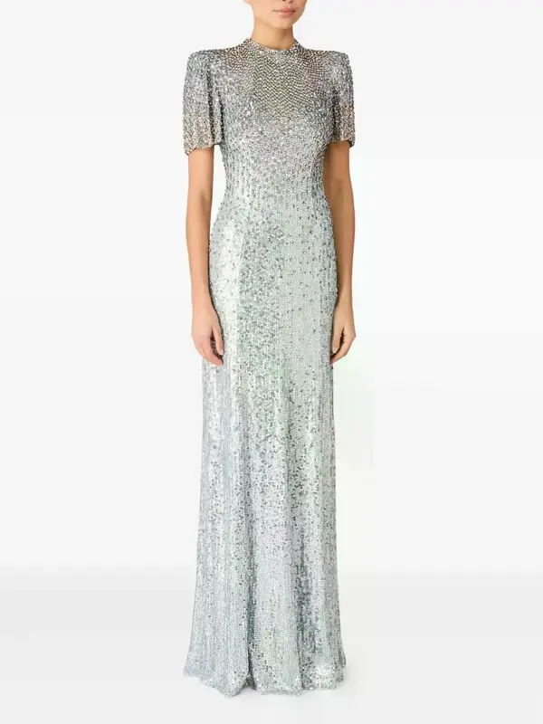 Jenny Packham Jourdain Maxi Dress - Silver