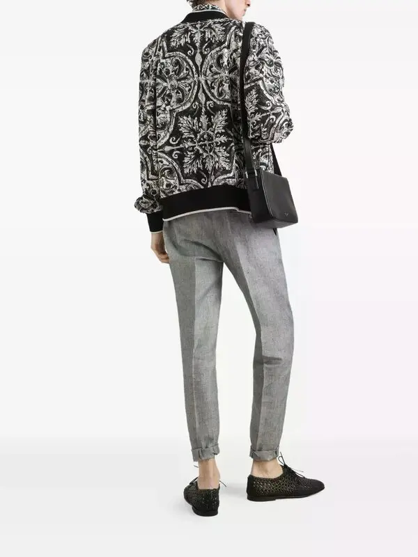 Dolce & Gabbana Silk Bomber Jacket - White