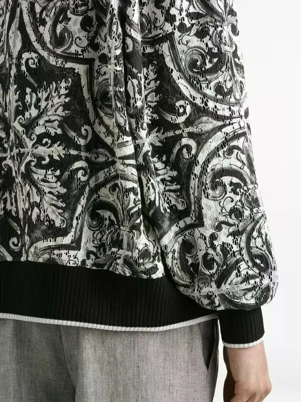 Dolce & Gabbana Silk Bomber Jacket - White