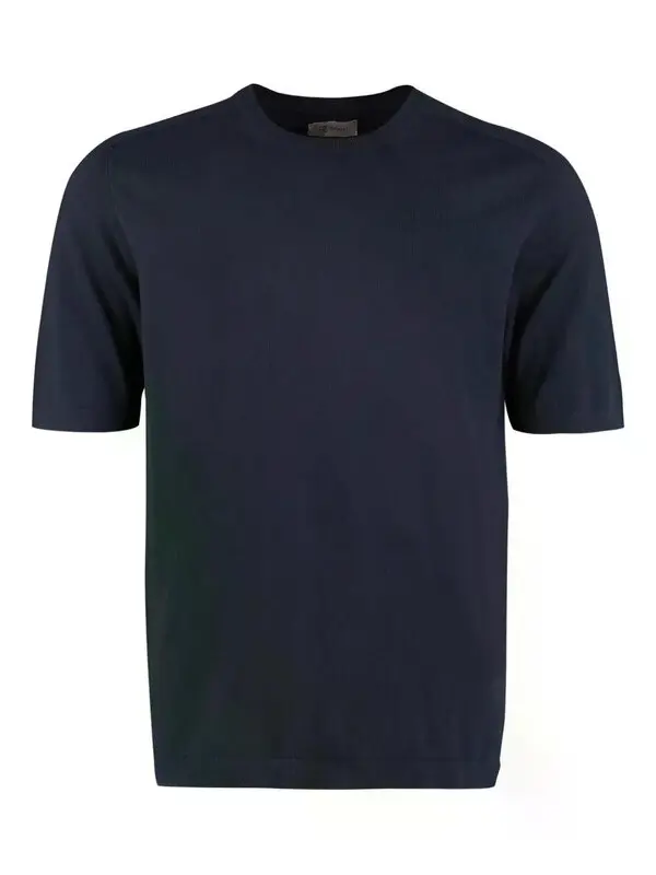 THE (ALPHABET) Cotton Knit T-shirt - Blue