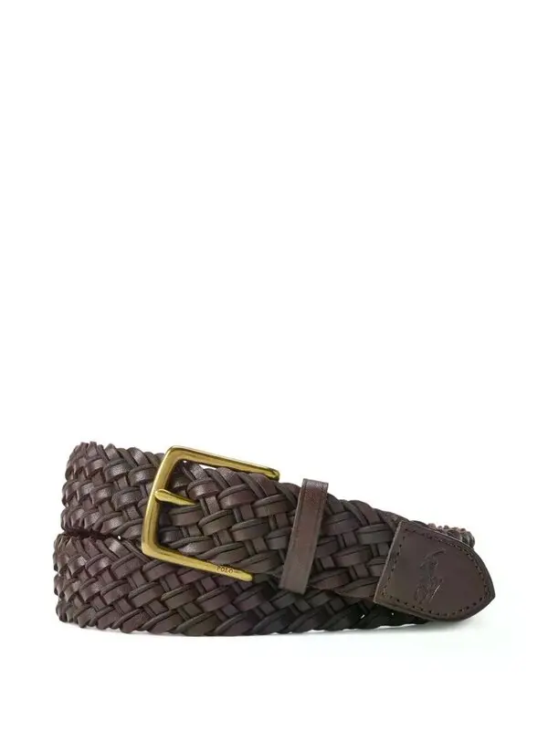 Ralph Lauren Woven Leather Belt - Brown
