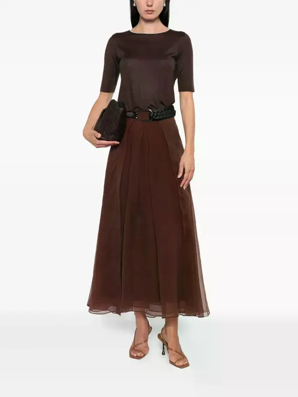 Brunello Cucinelli Pleated High-rise Skirt