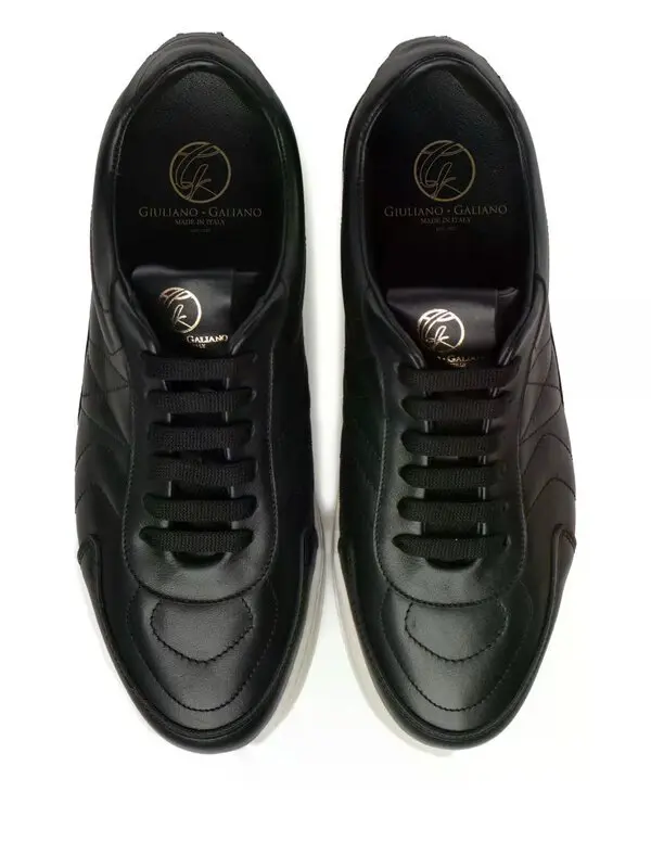 GIULIANO GALIANO Dynasty Quilted Lace-up Sneakers - Black