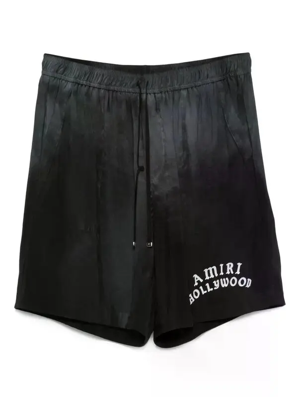 Amiri Logo-embroidered Silk Shorts