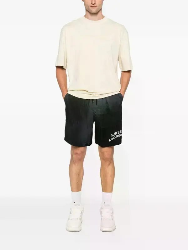 Amiri Logo-embroidered Silk Shorts