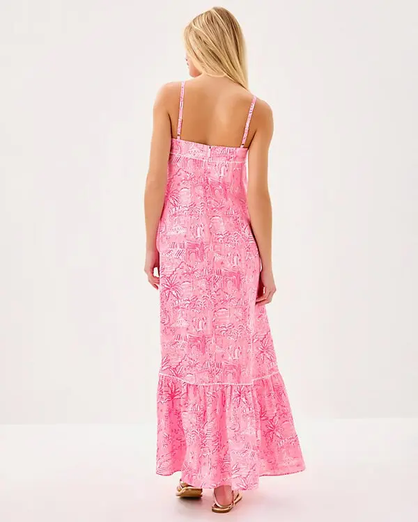 Lilly Pulitzer Rozalie Linen Maxi Dress - Conch Shell Pink Pennys  Playground | Editorialist