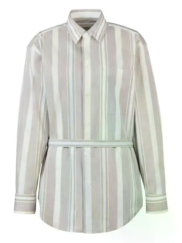 TOD'S Striped Belted Shirt