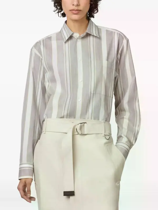 TOD'S Striped Belted Shirt
