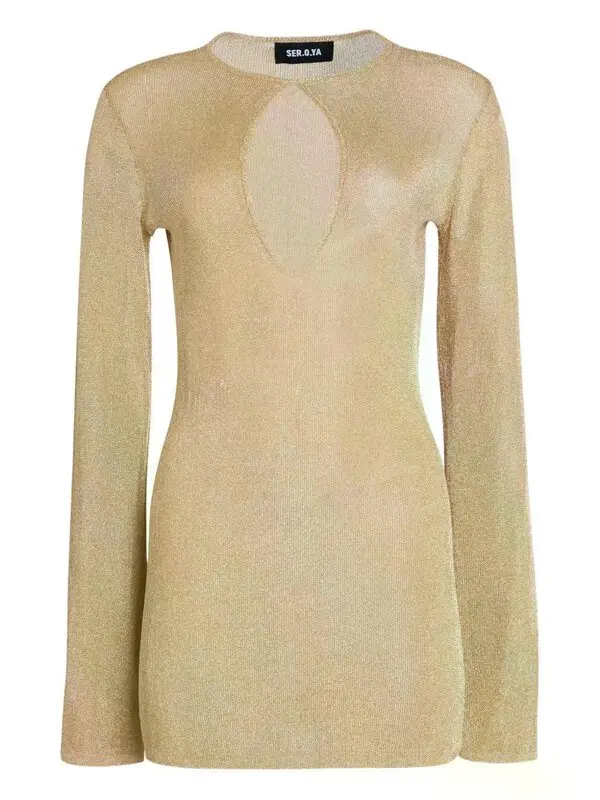 Seroya Emerie Metallic Mini Dress - Gold | Editorialist