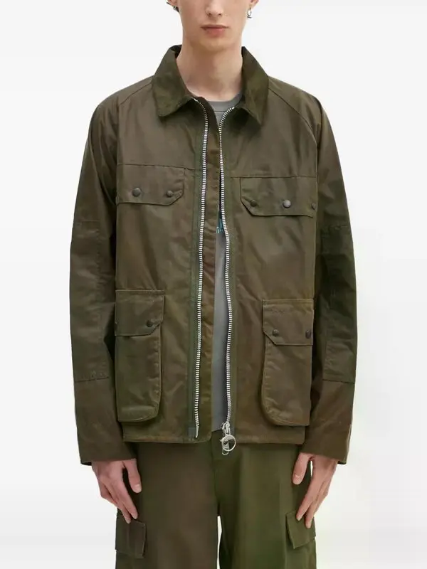 Barbour Waxed Cotton Jacket With Corduroy Collar