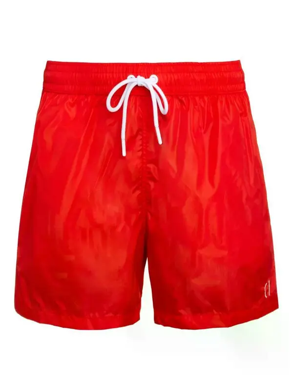 THE (ALPHABET) Drawstring Shorts - Red