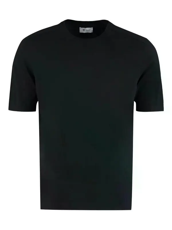 THE (ALPHABET) Short-sleeve Cotton T-shirt - Black