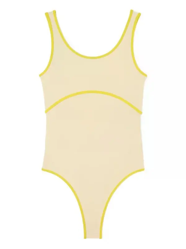 Sunnei Contrasting-trim Swimsuit - Yellow