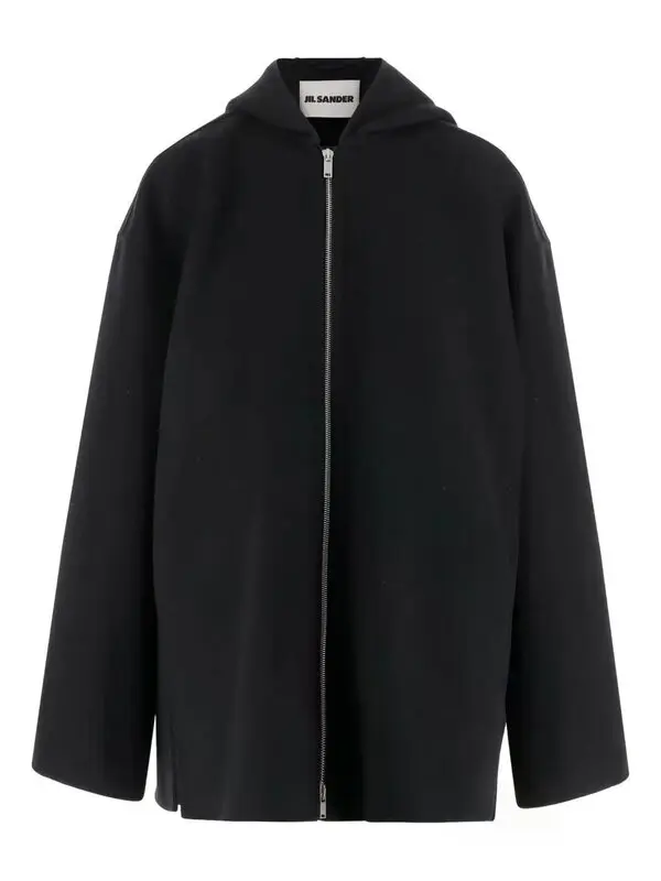 JIL SANDER Hooded Wool Jacket - Black