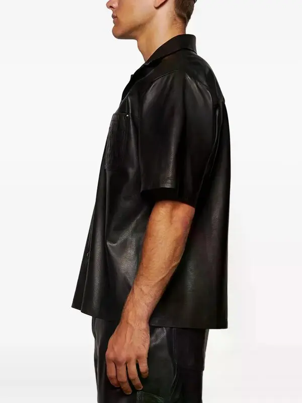 Amiri Ma Embroidery Leather Shirt