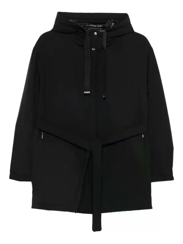 Herno Hooded Belted Jacket - Black