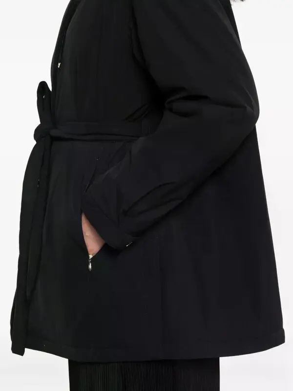 Herno Hooded Belted Jacket - Black