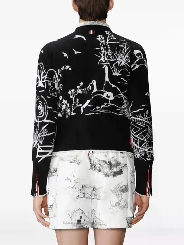 Thom Browne Scenic Intarsia Cardigan