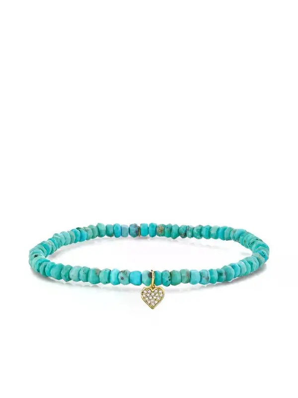 SYDNEY EVAN 14k Yellow Turquoise And Diamond Bracelet - Gold