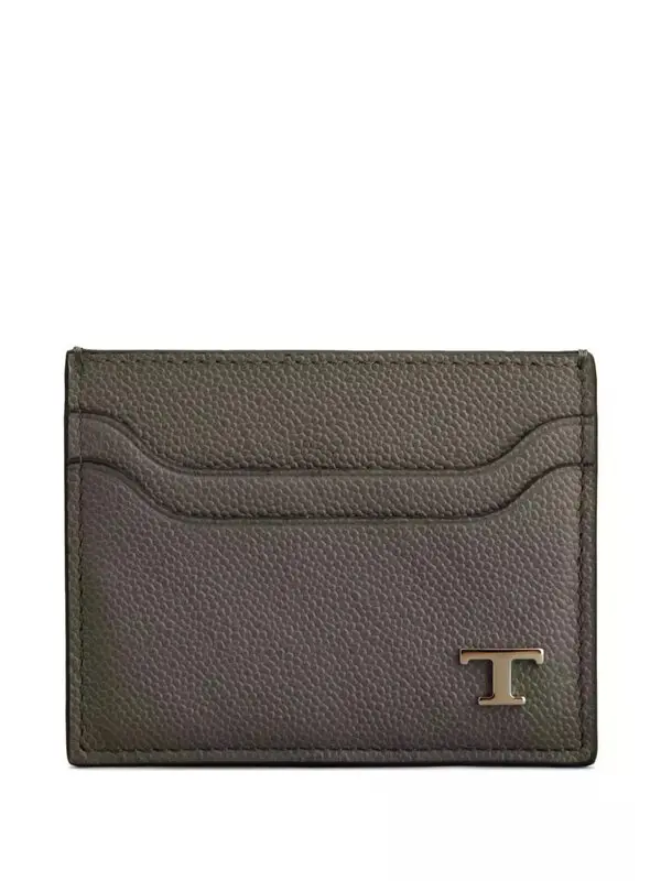 TOD'S T-logo Leather Card Holder - Green