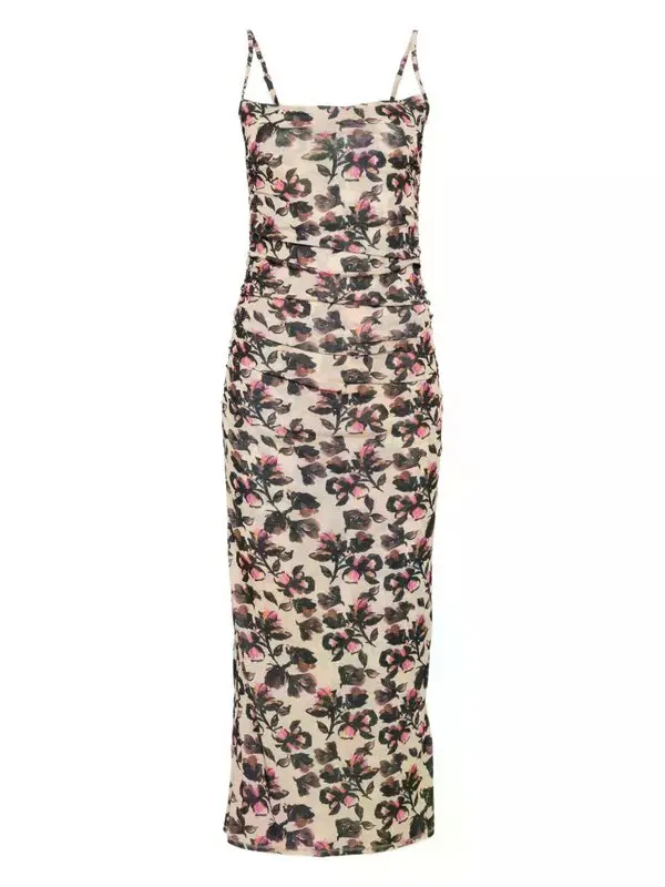 Nanushka Floral-print Ruched Midi Dress
