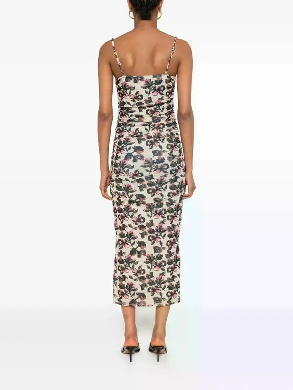 Nanushka Floral-print Ruched Midi Dress