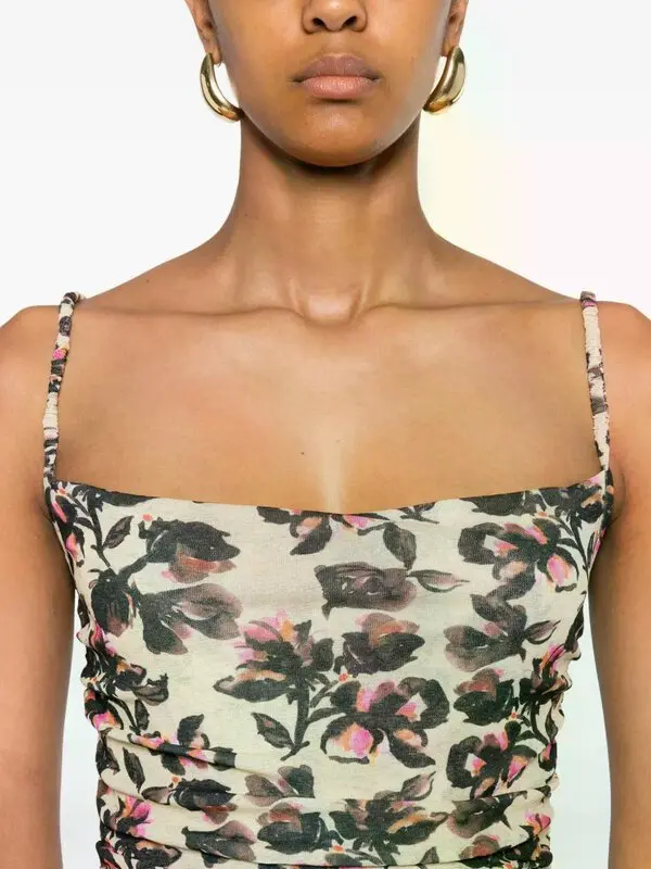 Nanushka Floral-print Ruched Midi Dress